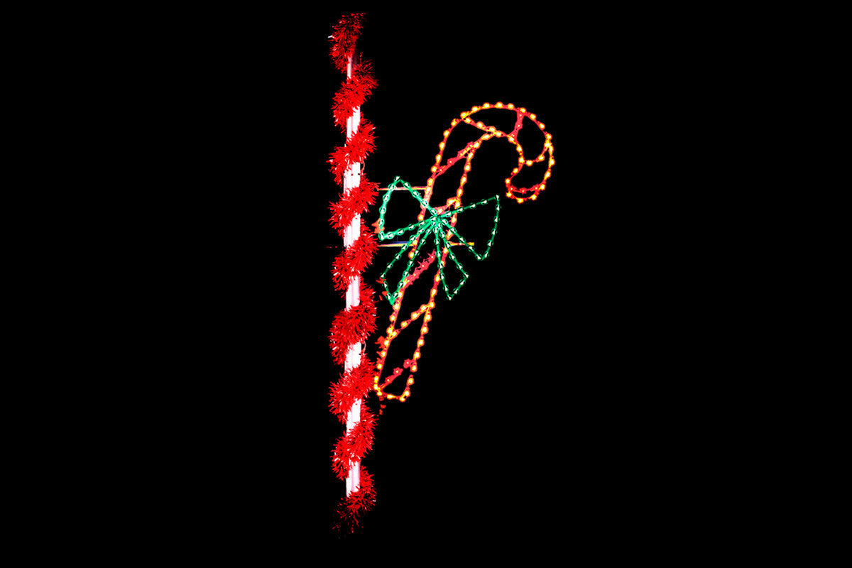 Candy Cane Pole Mount | Frosty's Light Shop