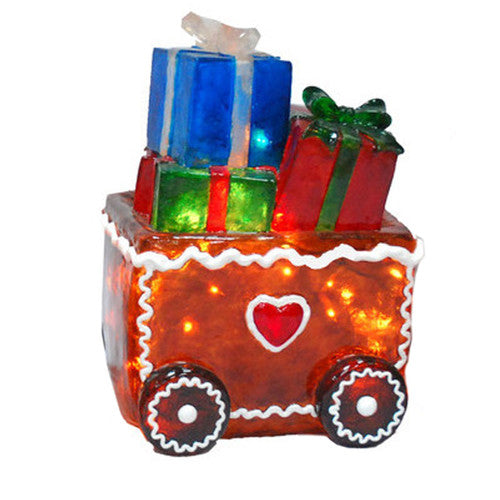 Illuminated Gingerbread Train Freight Car Gift Box, LED | Frosty's ...